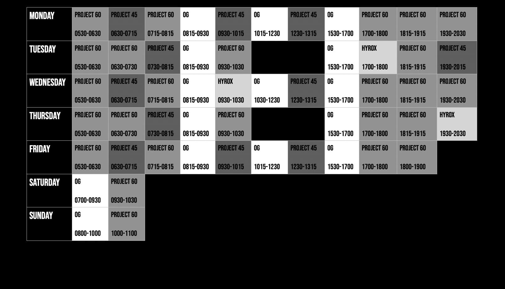 The Project | Schedule